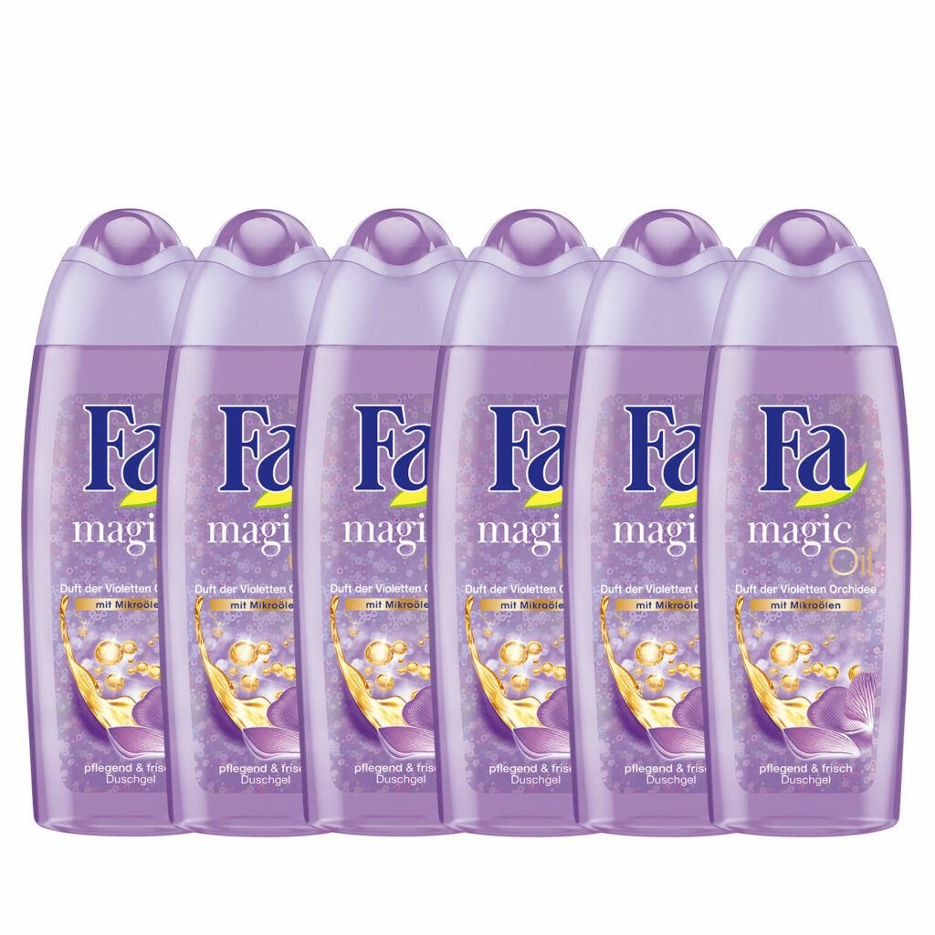 6x Fa Magic Oil Shower Gel With Purple Orchid Scent 250ml / 8.45fl oz ...