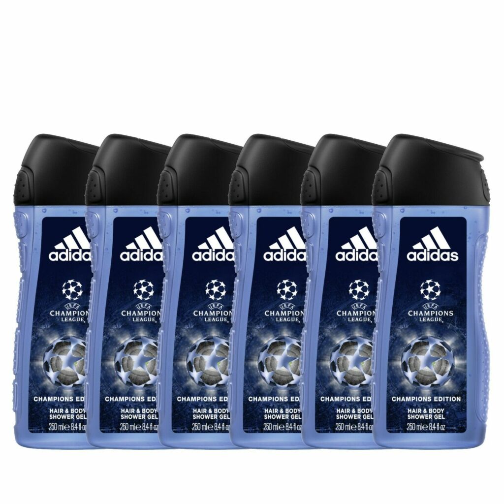 6x Adidas UEFA Champions Edition Shower Gel - 250ml / 8.45 fl oz ...
