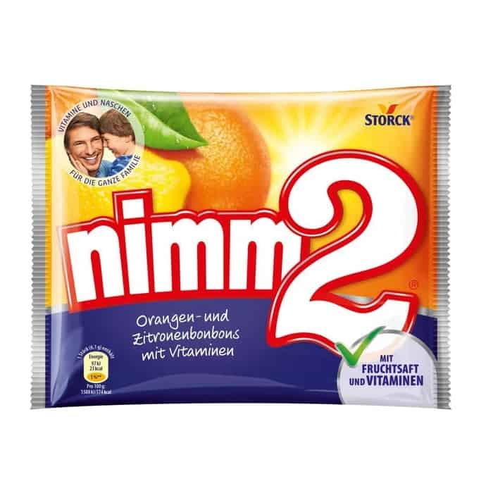 nimm2 filled orange and lemon fruit candies with vitamins 145g / 5.1 oz ...